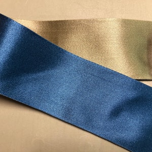 Society Vintage Two Tone Satin Ribbon With Cobalt Blue and Pewter, 2 1/ ...