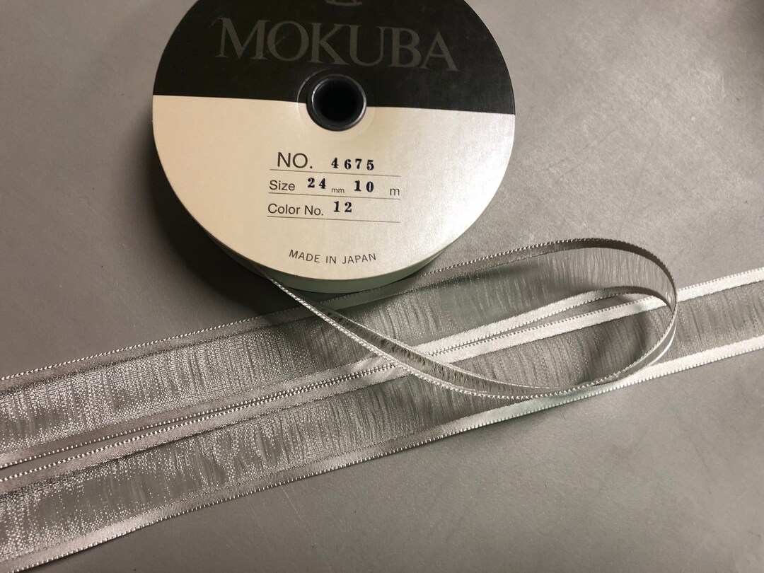 Satin Edged Loose Weave Tethered Look Ribbon in Light Mint Green, 7/8 ...