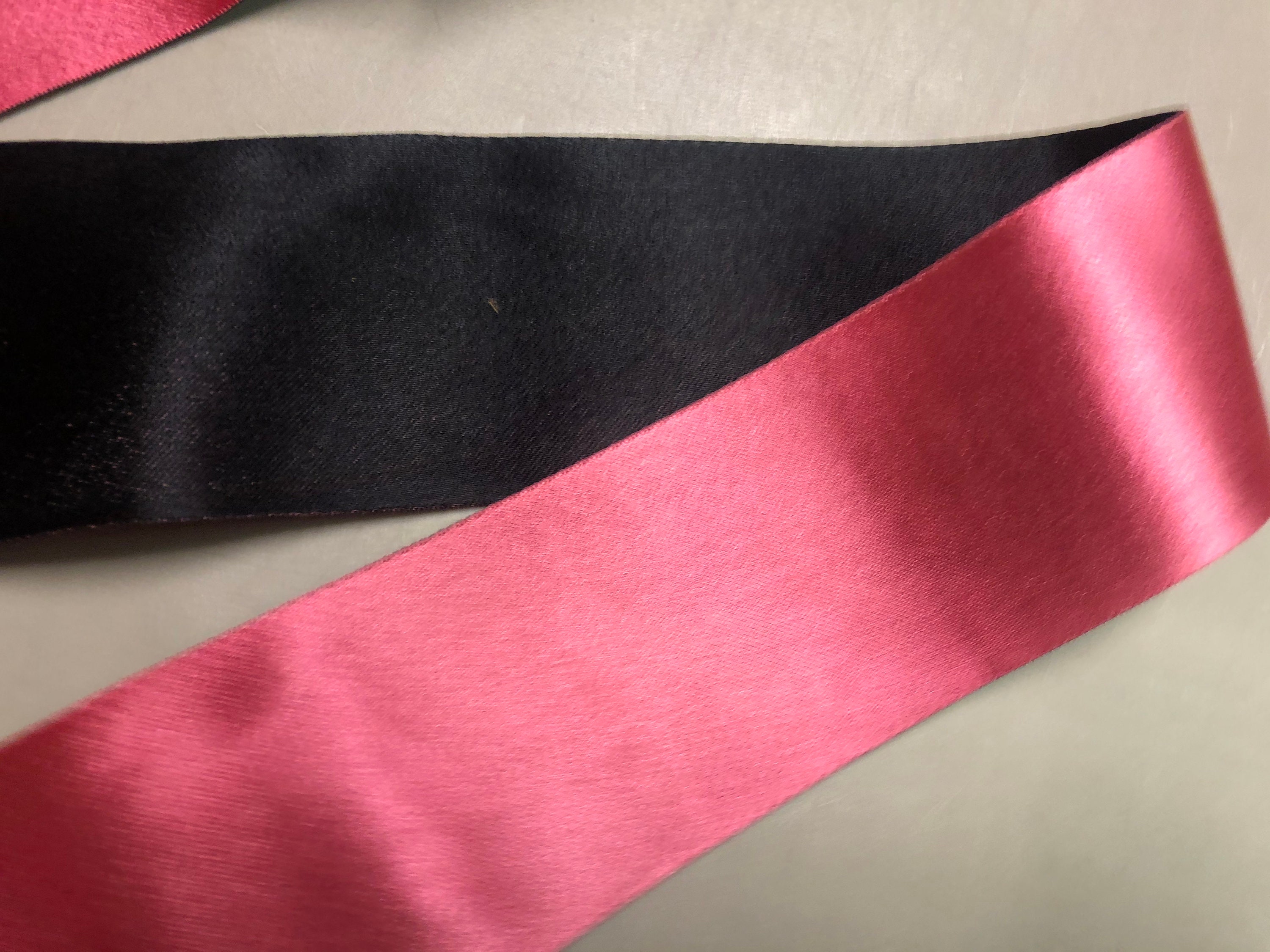Society Vintage Two Tone Satin Ribbon with Black and Pink 2 | Etsy