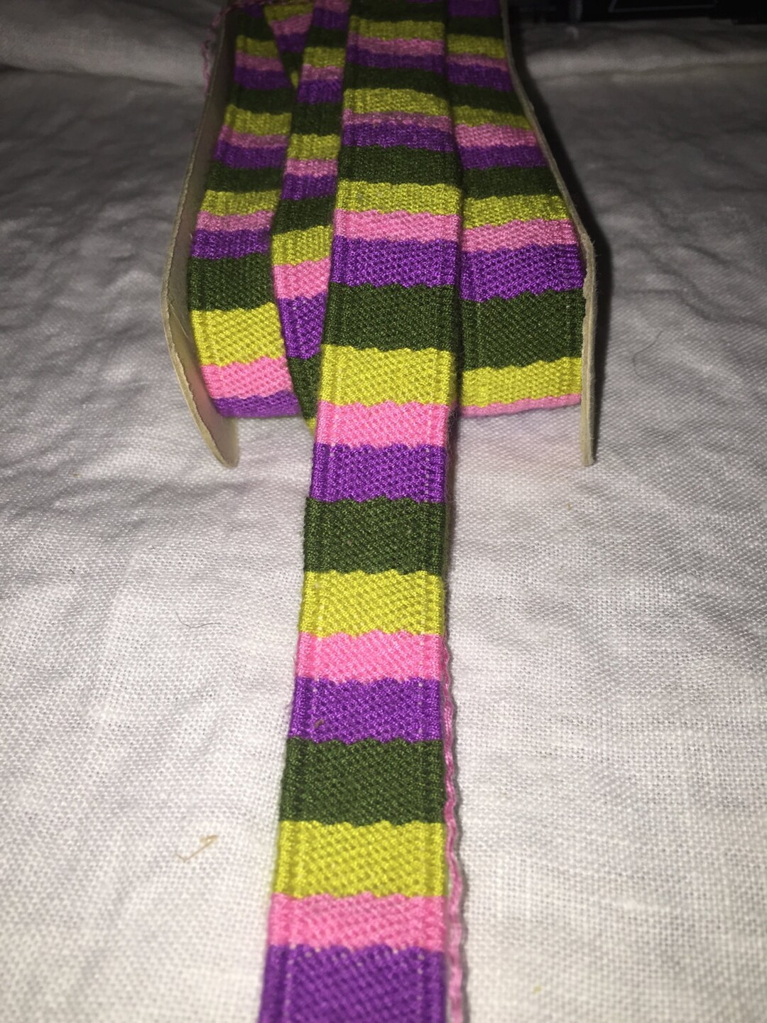 Vintage and Retro Triangular Ribbon Green, Pink and Purple, 7/8 Inches ...