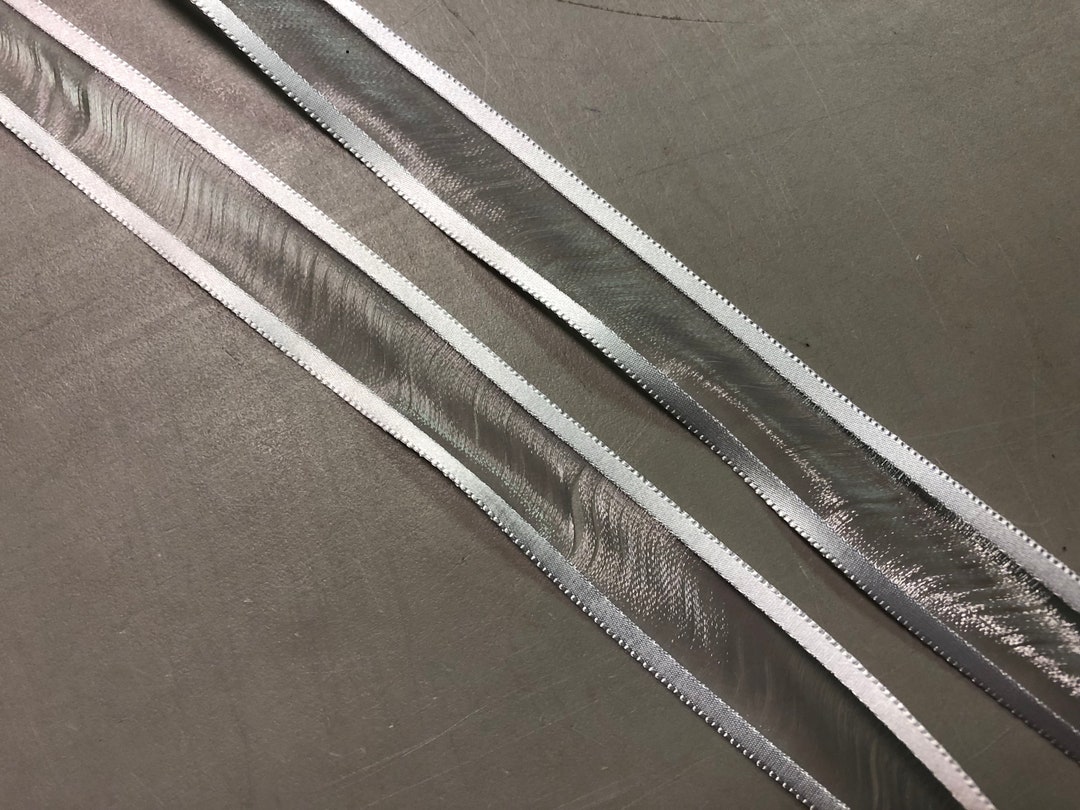 Satin Edged Loose Weave Tethered Look Ribbon in White, 7/8 Inches Wide ...