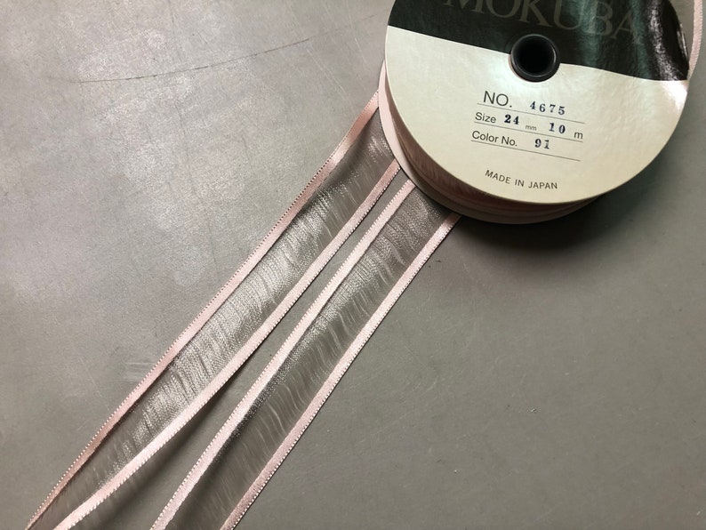 Satin Edged Loose weave Tethered Look Ribbon in Pink 7/8 | Etsy