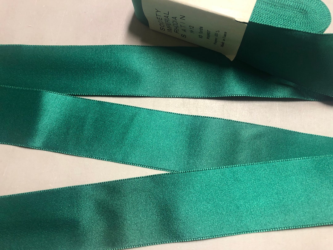 Society Vintage Satin Ribbon in Parrot Green With "natural Ombre", 100% ...