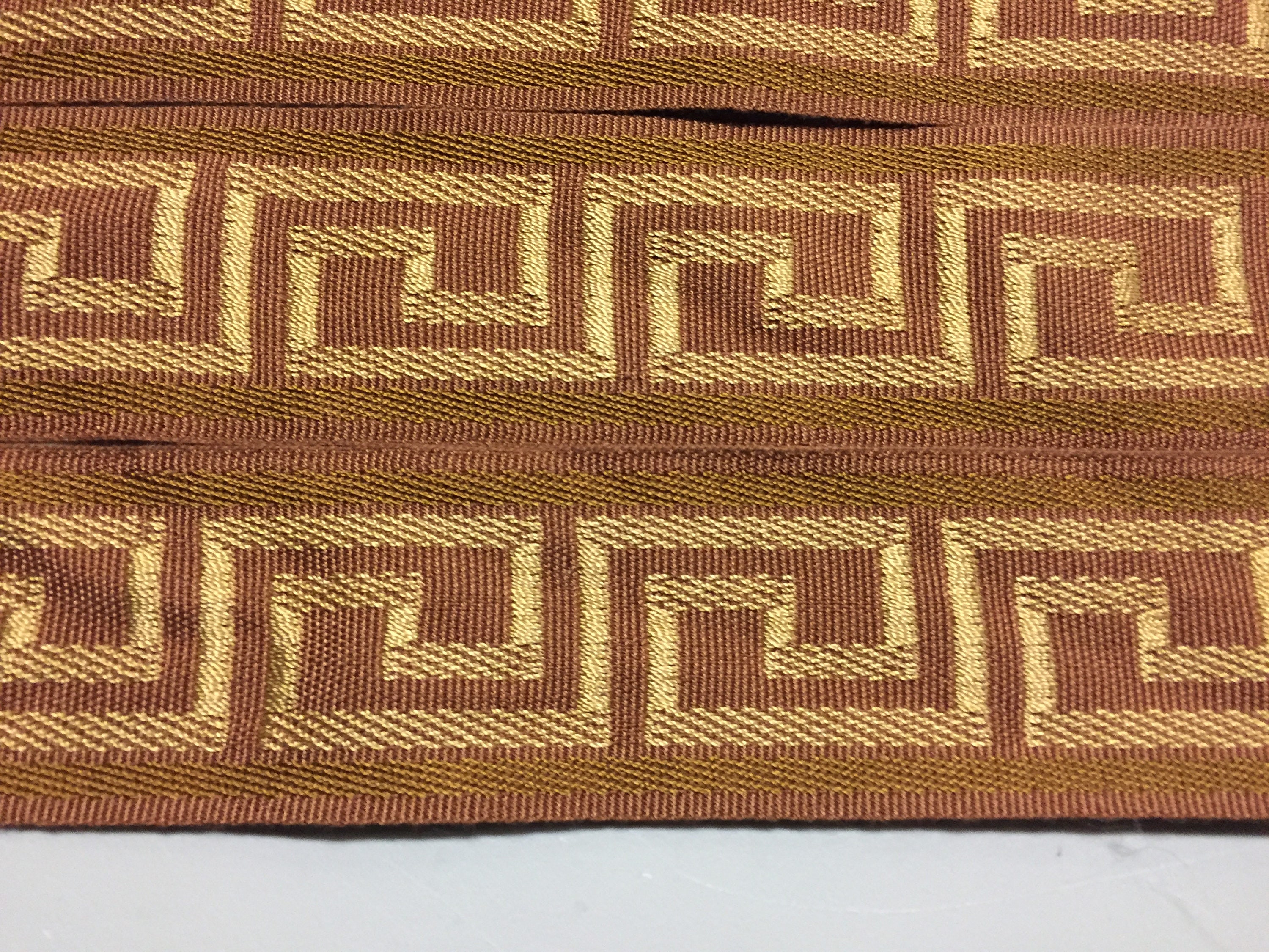 Ribbon With Greek Key Pattern in Brown and Beige 3 Yard | Etsy