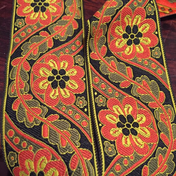French Brocade Ribbon 1 1/2 inches a Beautiful Pattern with | Etsy