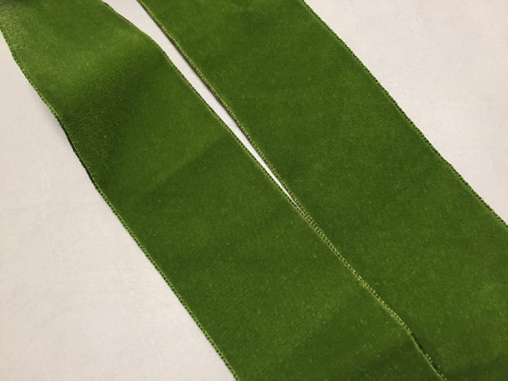 Velvet Ribbon in Sage Green Satin Back Made in Switzerland | Etsy