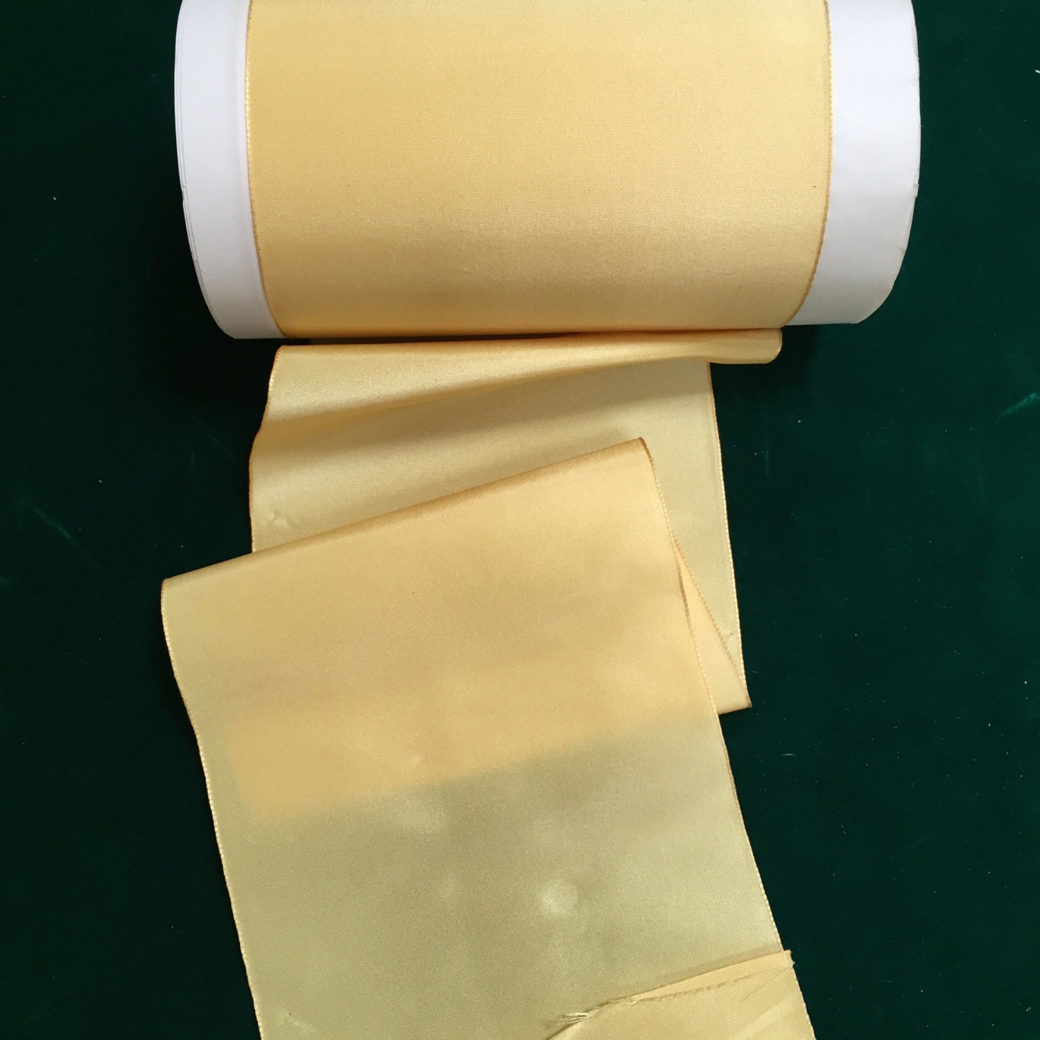 Vintage 5 3/8 Inch Silk/rayon Daisy Yellow Taffeta Ribbon, Sold by the ...