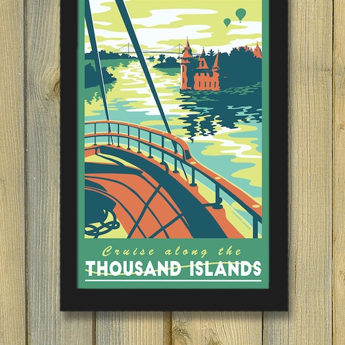 St. Lawrence River Seaway Travel Poster Upstate New York | Etsy