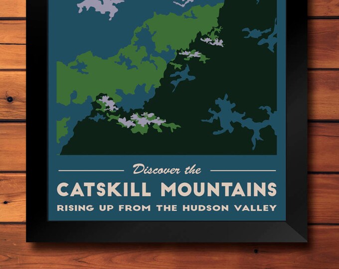 Catskill Mountains Vintage Travel Poster Upstate NY Catskills - Etsy
