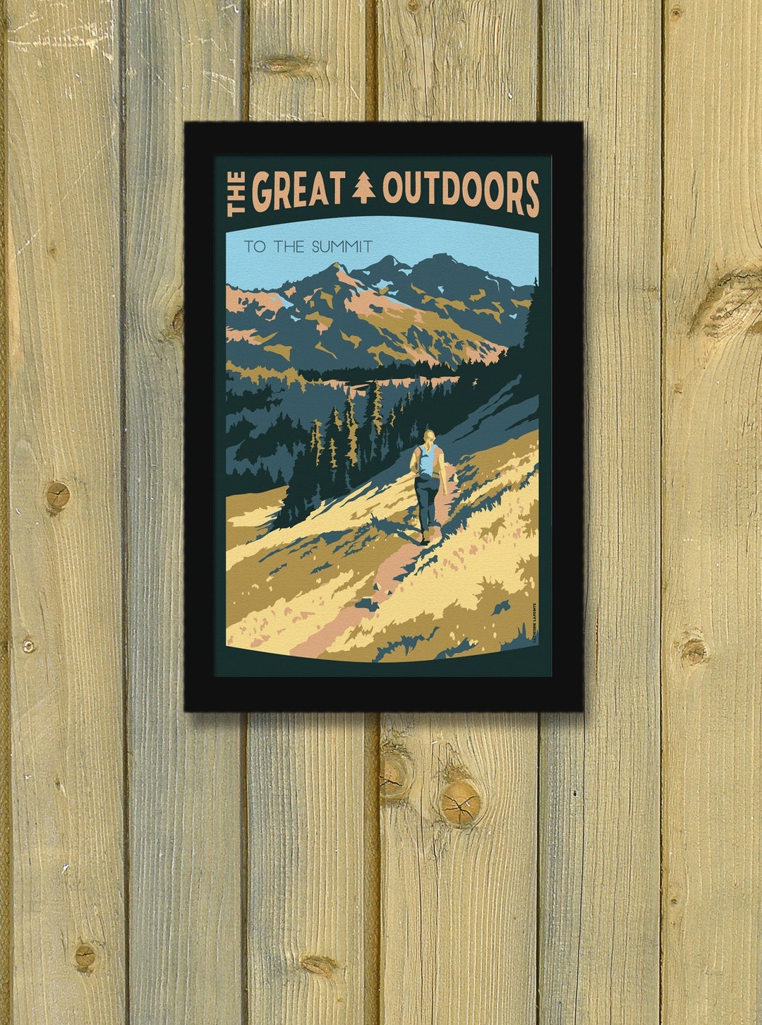 Hike to the Summit Vintage Travel Poster Great Outdoors Camping ...