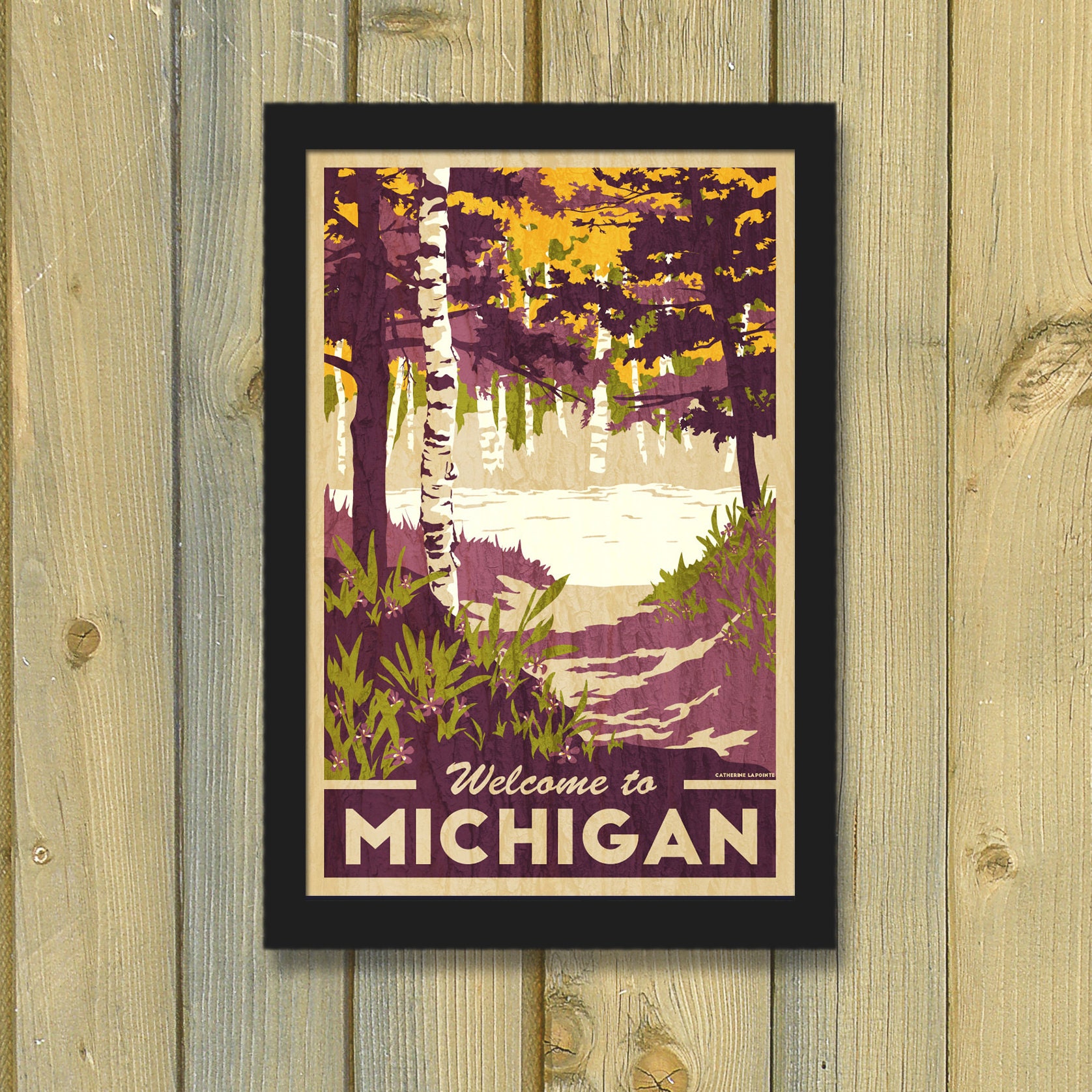 Michigan Vintage Travel Poster Retro Art Print - Etsy