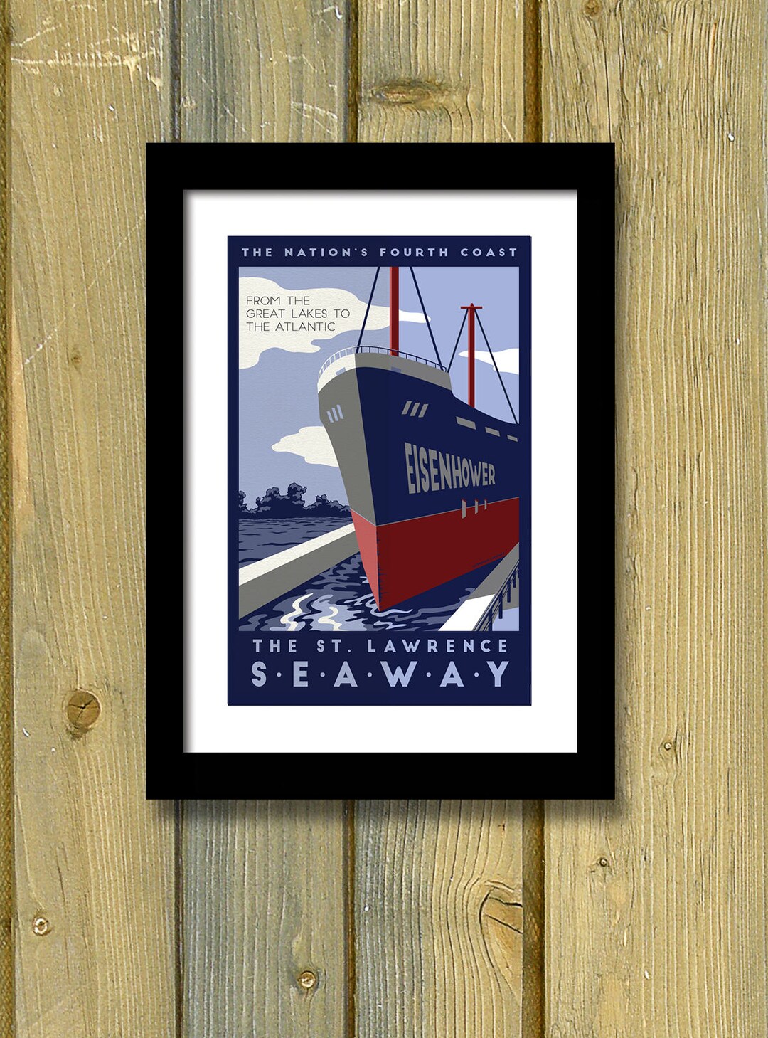 St. Lawrence River Seaway Travel Poster Upstate New York Vintage Style ...