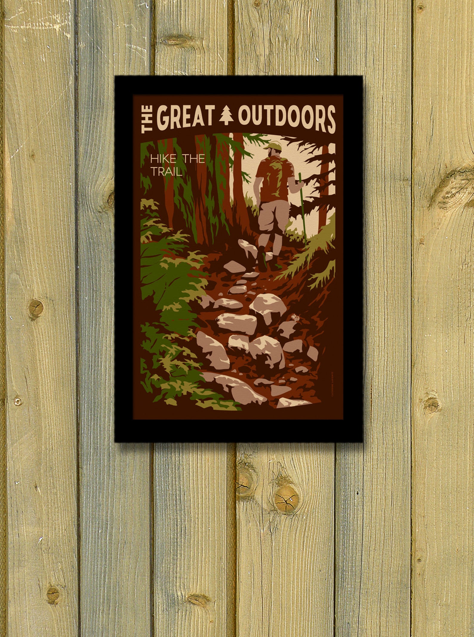 Hike the Trail Vintage Travel Poster Great Outdoors Camping - Etsy