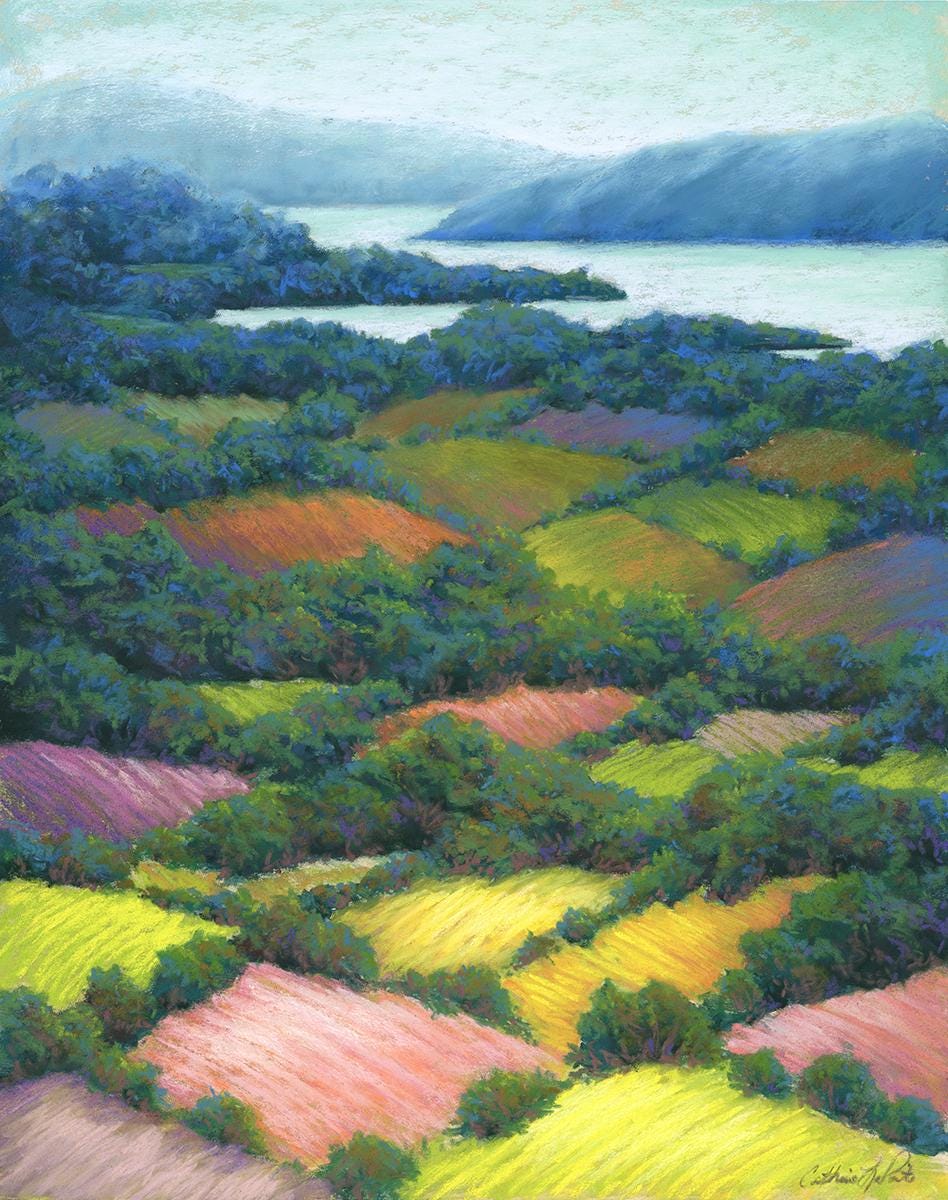 Champlain Valley Vermont Pastel Landscape- Framed Print - Etsy