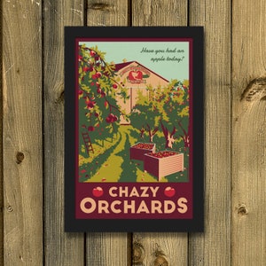 Chazy Apple Orchards Vintage Travel Poster Plattsburgh NY - Etsy