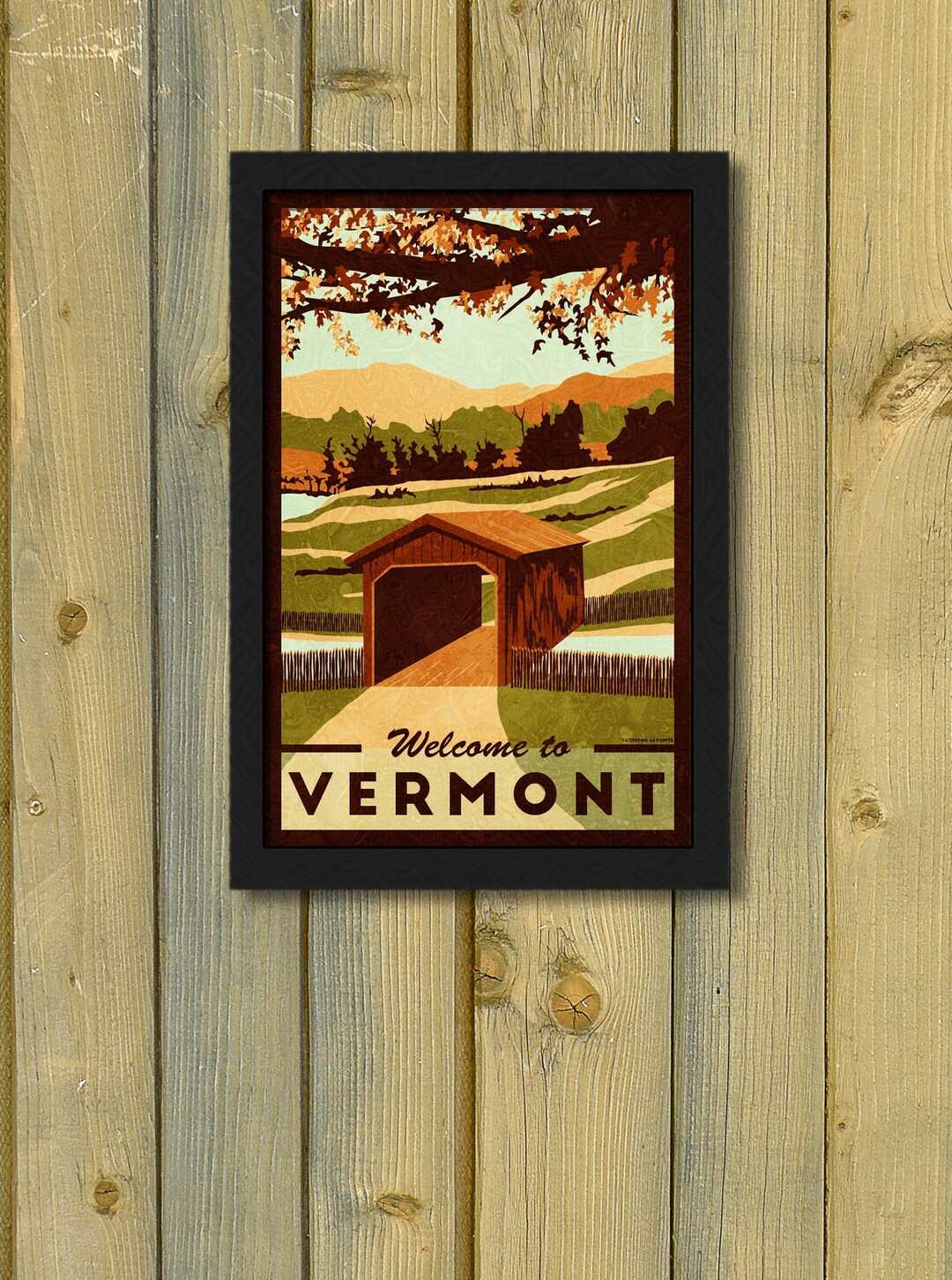 Autumn in Vermont Vintage Travel Poster Fall Leaves Art Print - Etsy