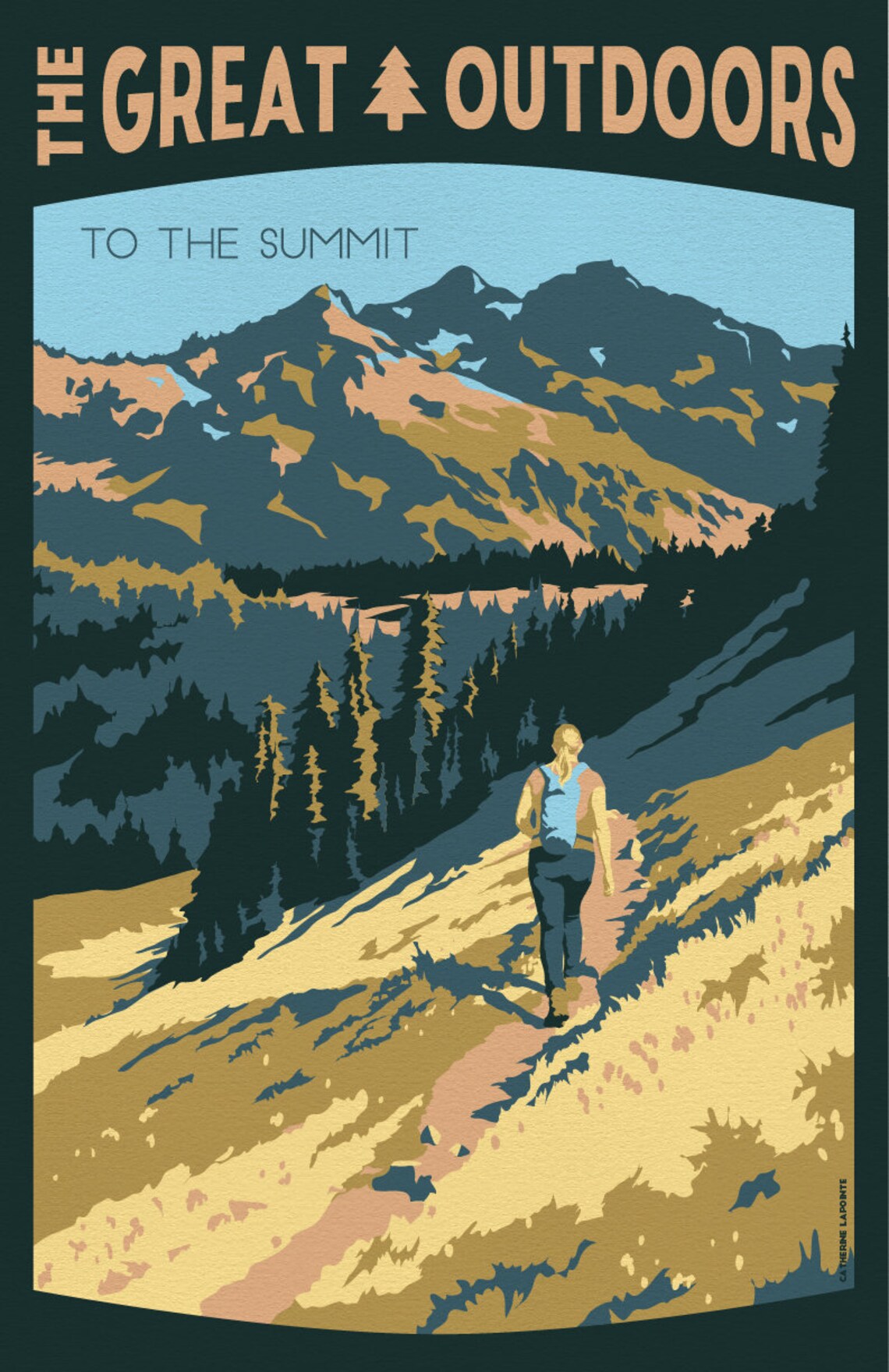 Hike to the Summit Vintage Travel Poster Great Outdoors - Etsy