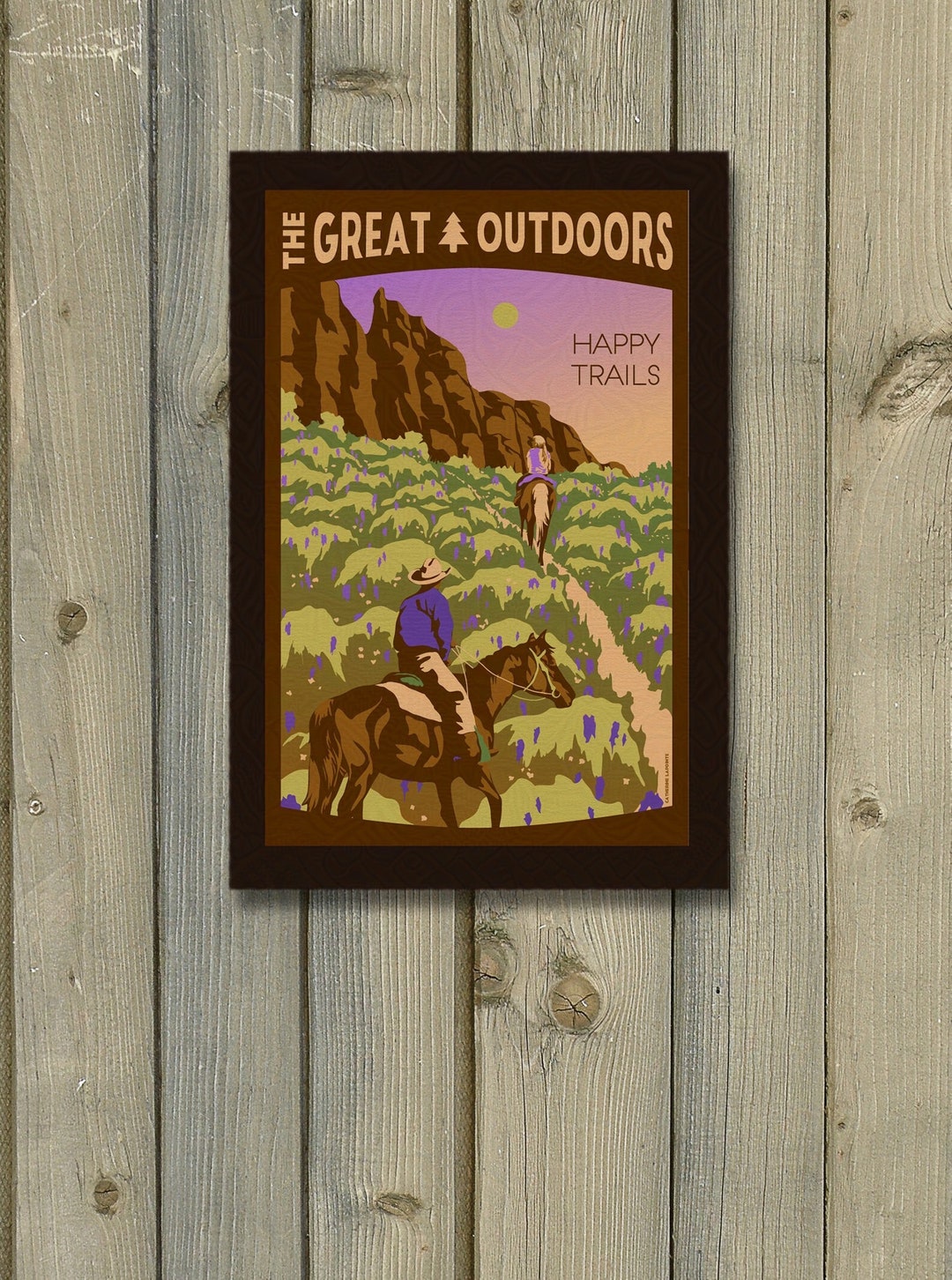 Horseback Riding Vintage Travel Poster- Great Outdoors Art Print ...