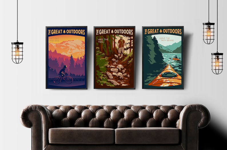 Hike to the Summit Vintage Travel Poster Great Outdoors - Etsy