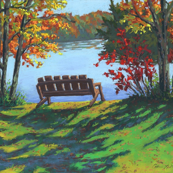 Park Bench Painting - Etsy