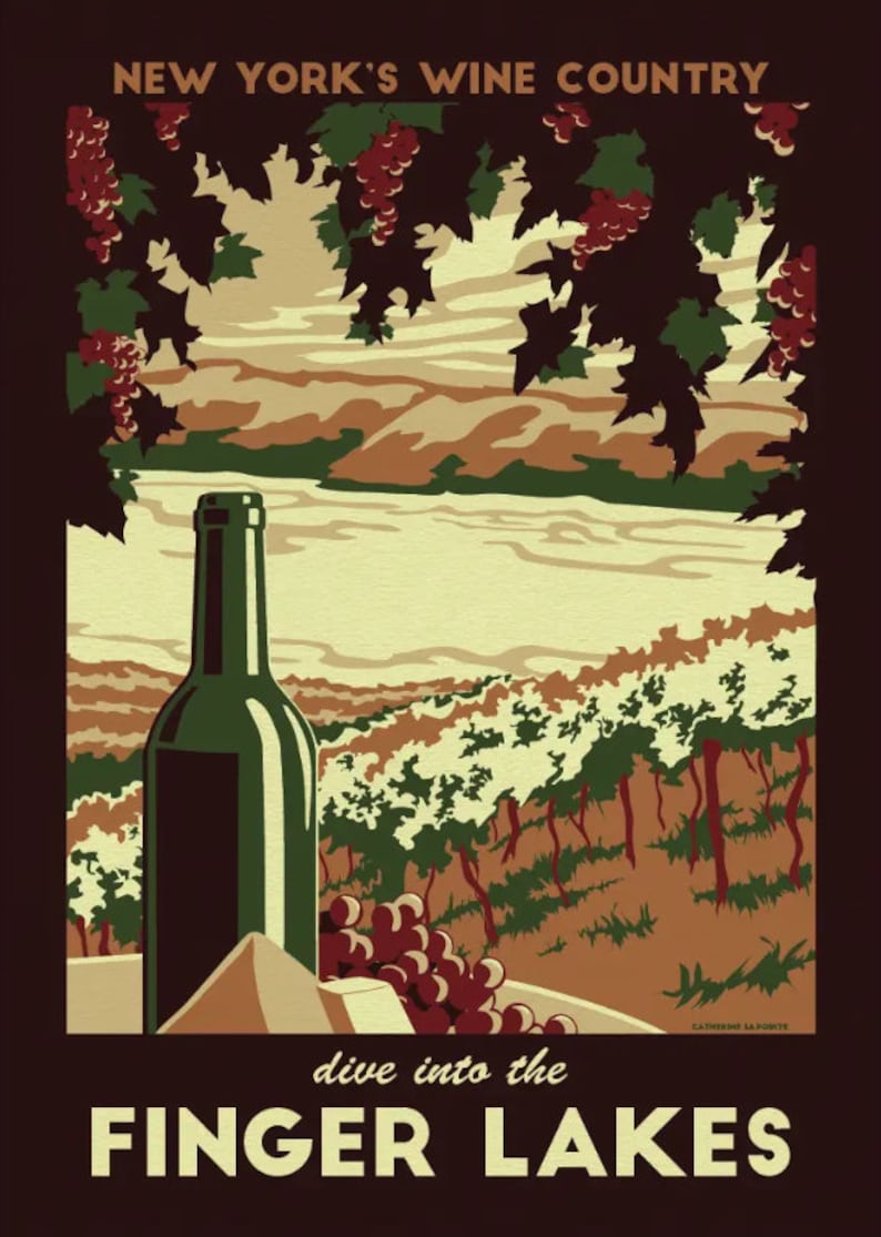 Retro NY Sticker | Vintage Travel Posters | Upstate New York Vinyl ...