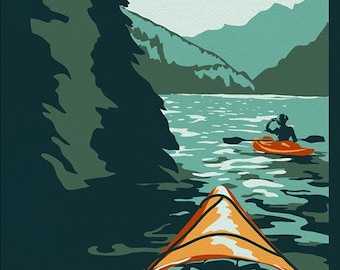 Kayak Poster | Etsy