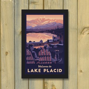 Lake Placid Vintage Travel Poster Retro New York Poster - Etsy