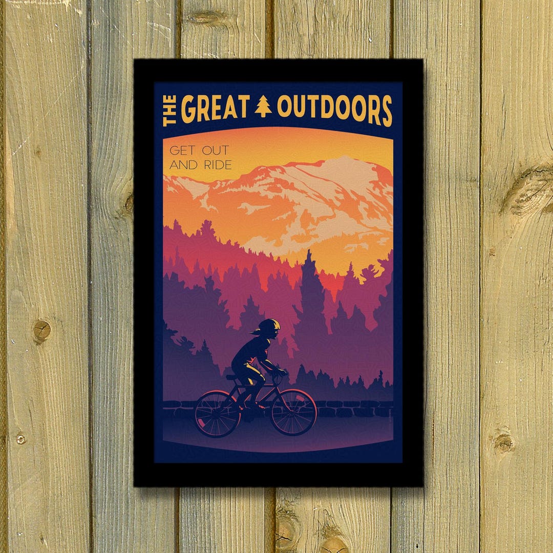 Cycling Vintage Travel Poster- Bike Ride Great Outdoors Art Print - Etsy