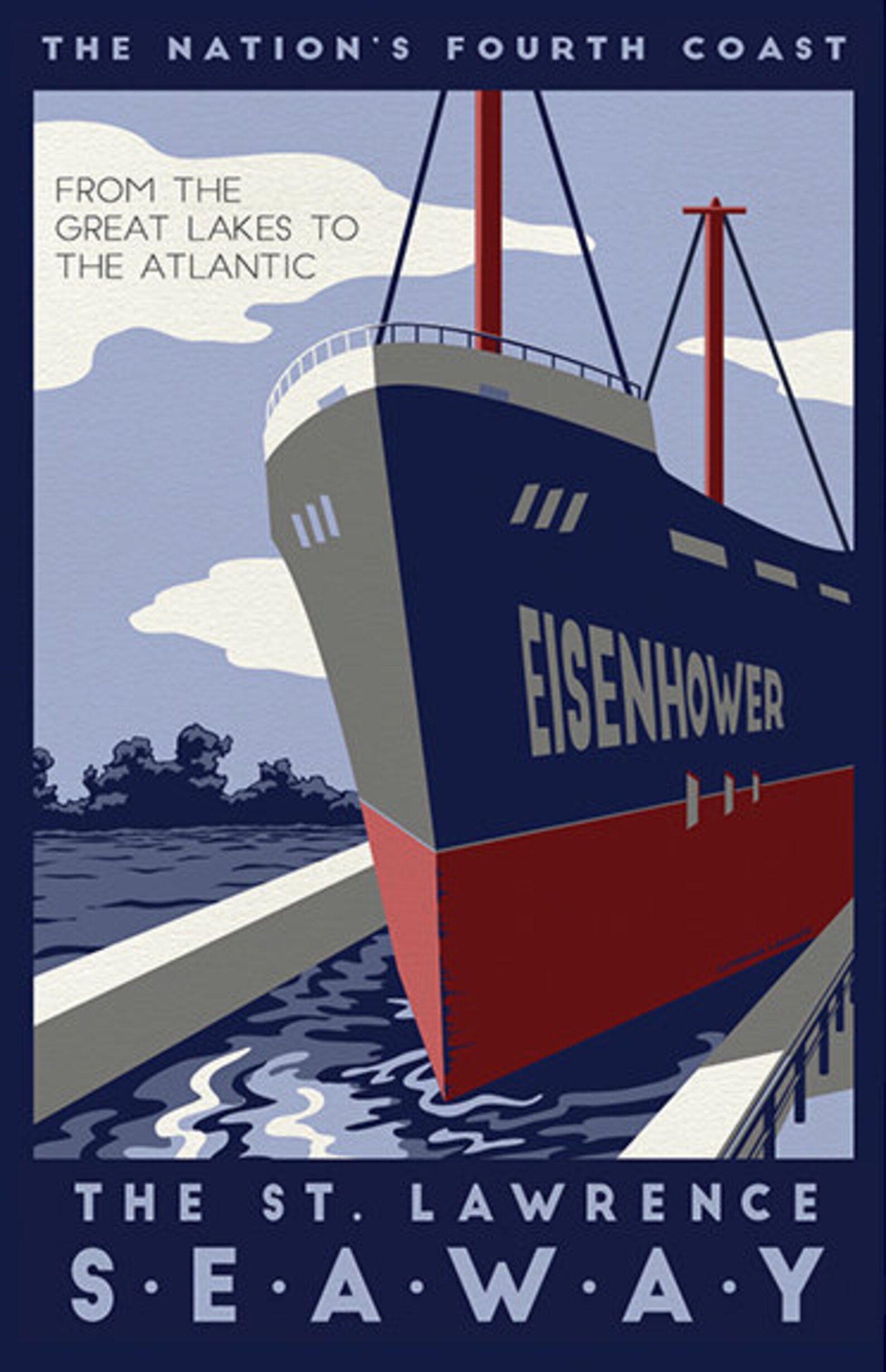 St. Lawrence River Seaway Travel Poster Upstate New York | Etsy