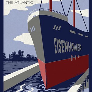 St. Lawrence River Seaway Travel Poster Upstate New York Vintage Style ...