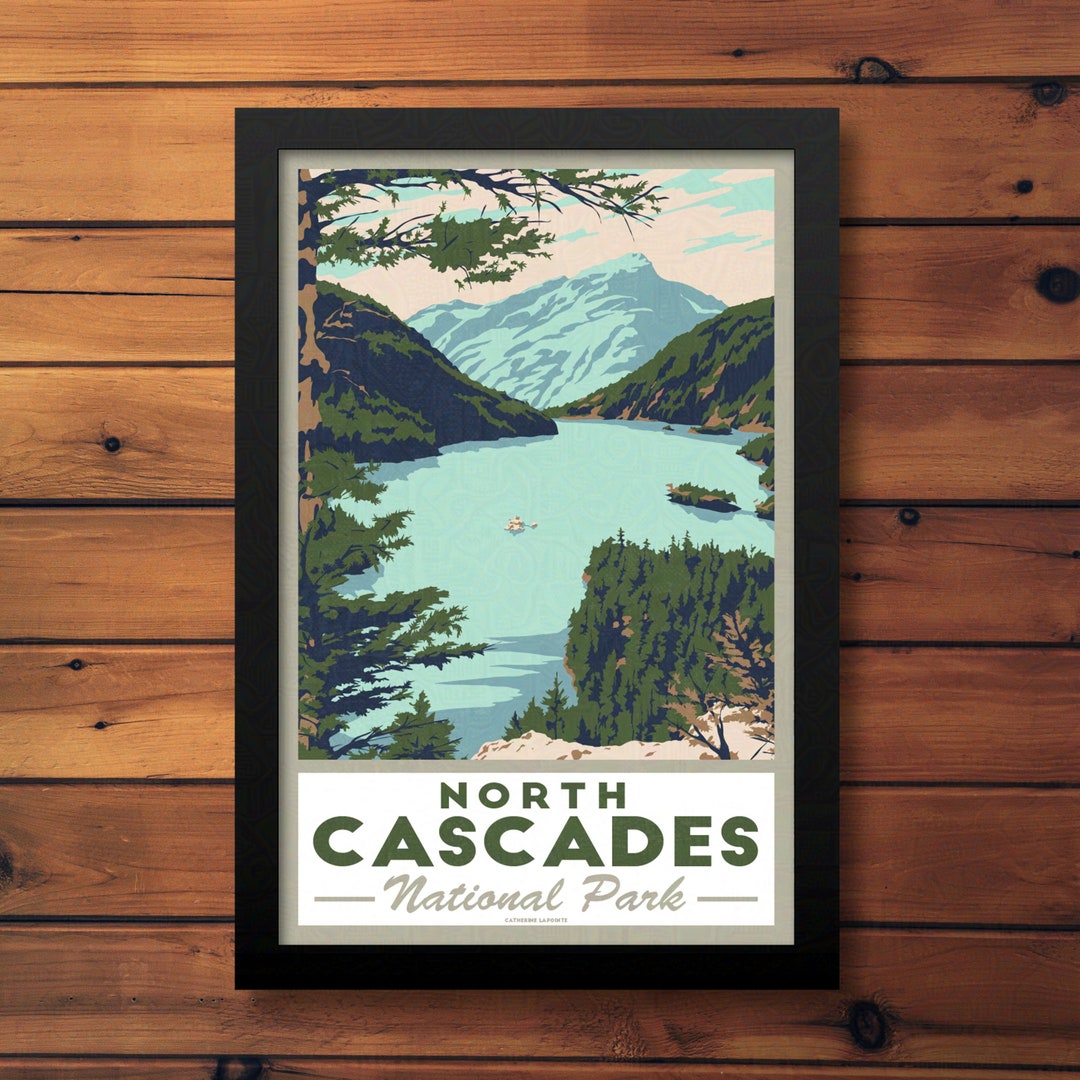 North Cascades National Park Vintage Travel Poster | Washington Pacific ...