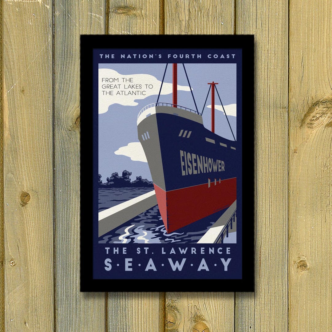 St. Lawrence River Seaway Travel Poster Upstate New York Vintage Style ...