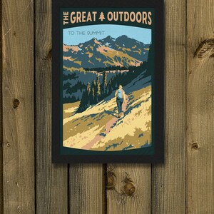Hike to the Summit Vintage Travel Poster Great Outdoors Camping ...