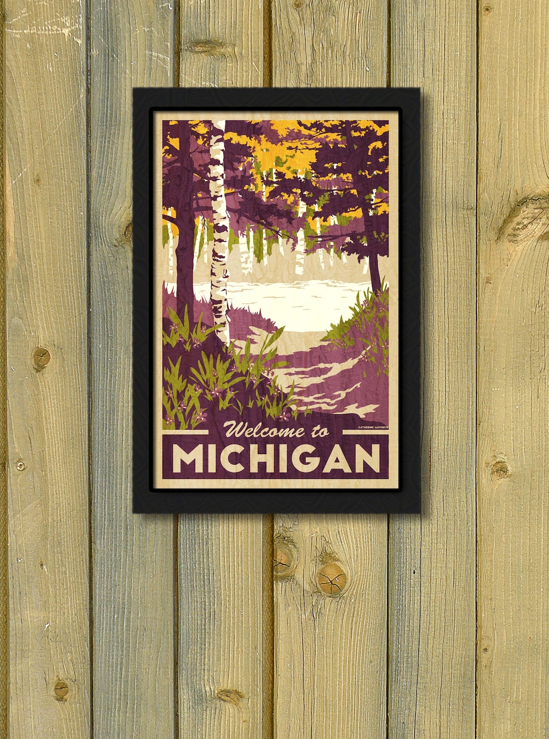 Michigan Vintage Travel Poster | Retro Art Print - Etsy