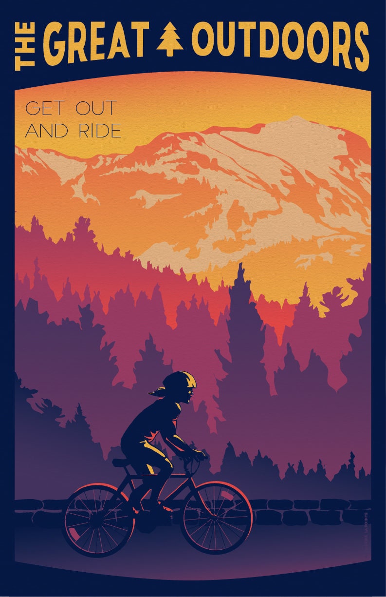 Cycling Vintage Travel Poster Bike Ride Great Outdoors Art - Etsy