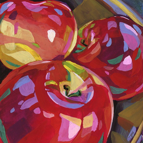 Apple Painting - Etsy