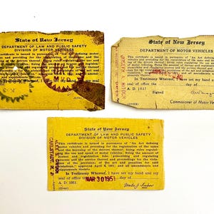 5 Vintage Tattered Identification Cards, Vintage Ephemera, Junk Journal ...