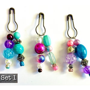 Assorted Sets of 3 Bulb Pin Embellishments, Stitch Markers for Knitting ...