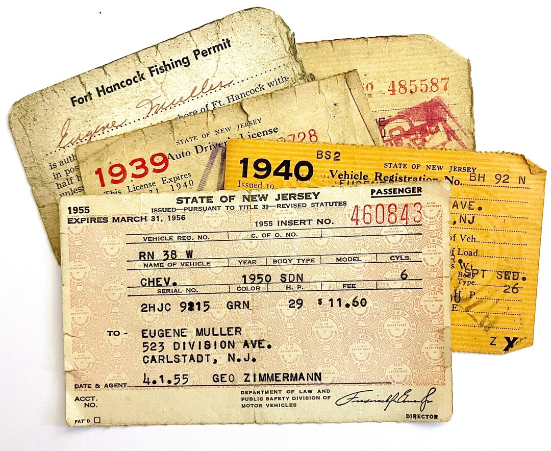 5 Vintage Tattered Identification Cards, Vintage Ephemera, Junk Journal ...