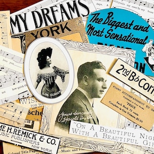 Antique Sheet Music Ephemera Pieces, Vintage Ephemera, Vintage Paper ...