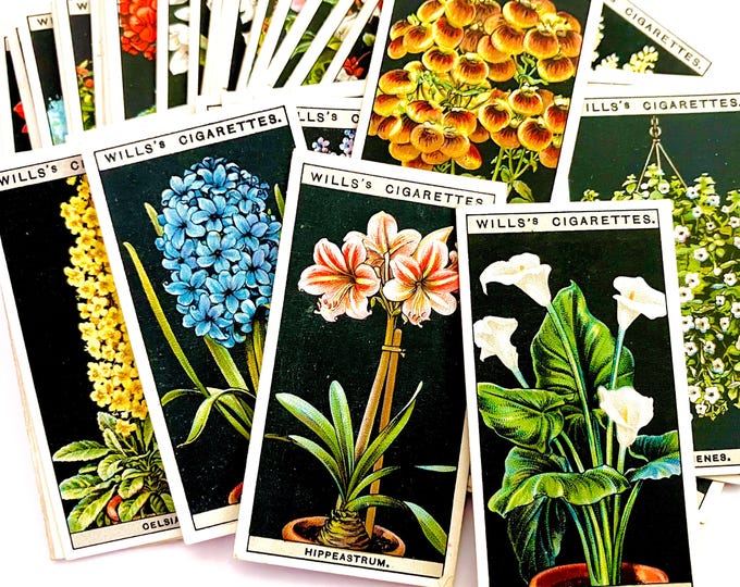25 Floral Vintage Trading Cards, Vintage Ephemera, Junk Journal ...
