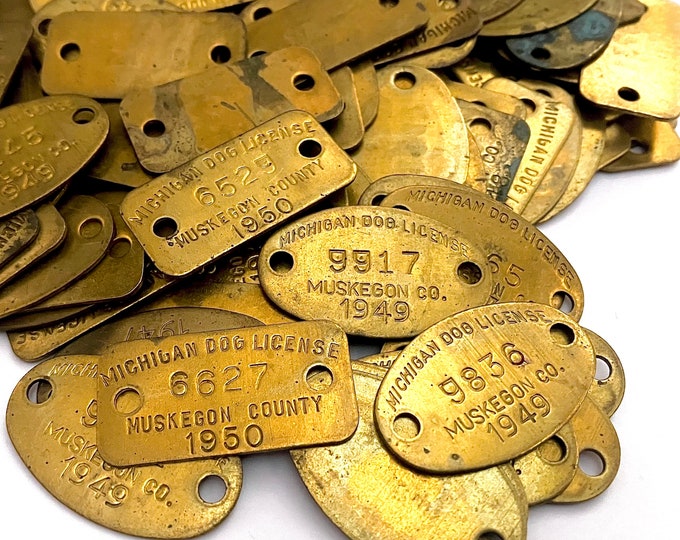 15 Vintage Metal Tags, Vintage Dog Tags, Metal Embellishments for Junk ...