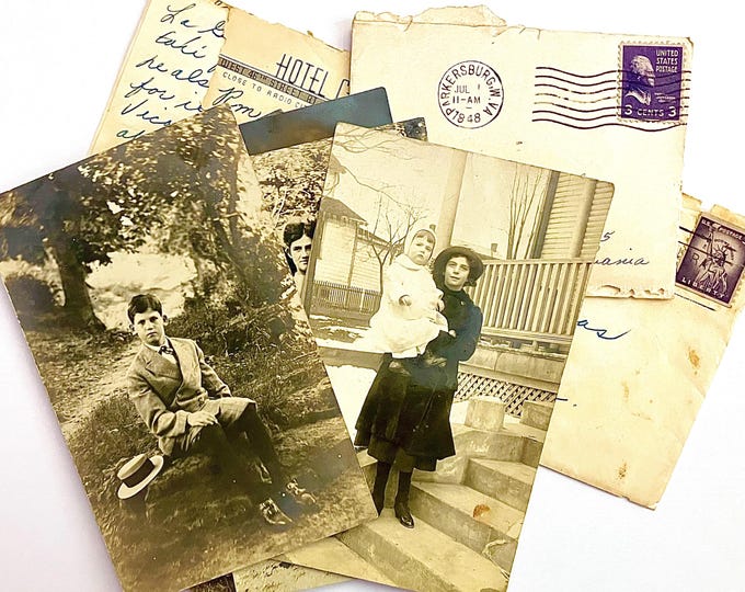 Vintage Real People Photo Postcards and Letters, Vintage Ephemera Lot ...