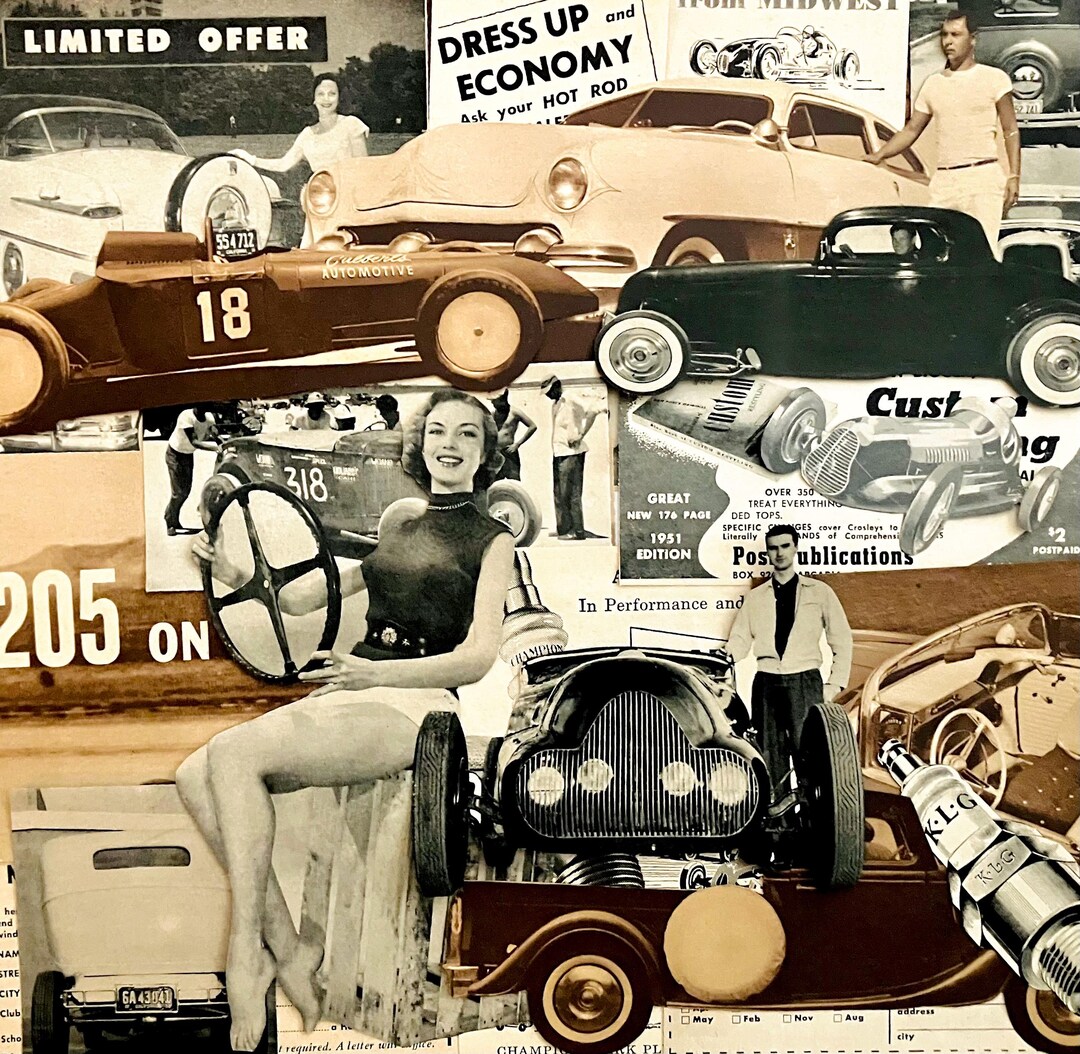 1950’s Hot Rod Vintage Magazines Ephemera Pack, Junk Journal, Collage ...