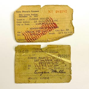 5 Vintage Tattered Identification Cards, Vintage Ephemera, Junk Journal ...