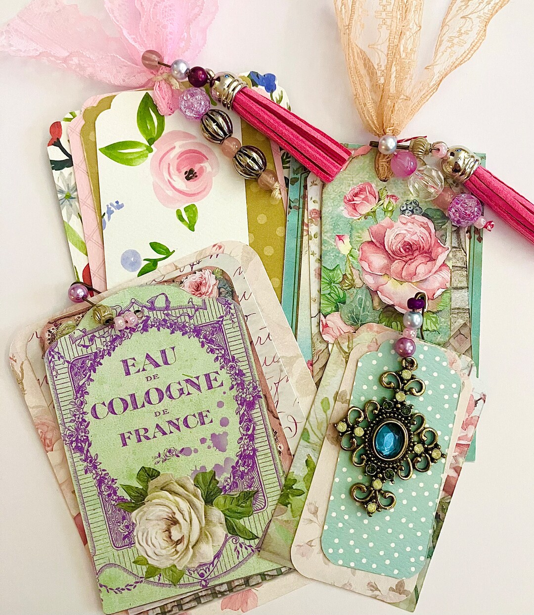 4 Layered Tags, Tag Stack, Paper Embellishments, Tags, Scrapbooking ...