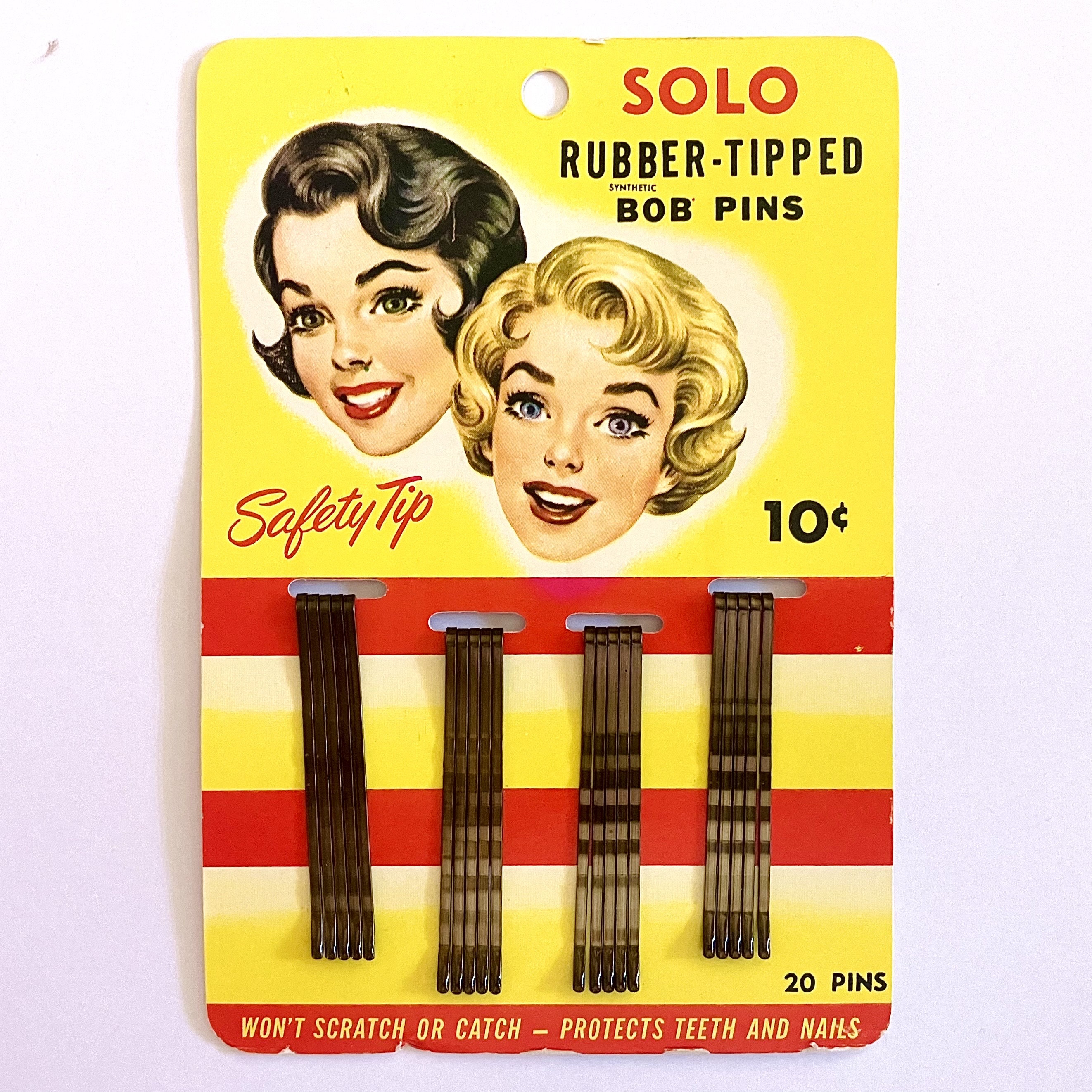 Vintage Solo Safety Tip Bob Pins Card, Vintage Ephemera, Vintage Beauty ...