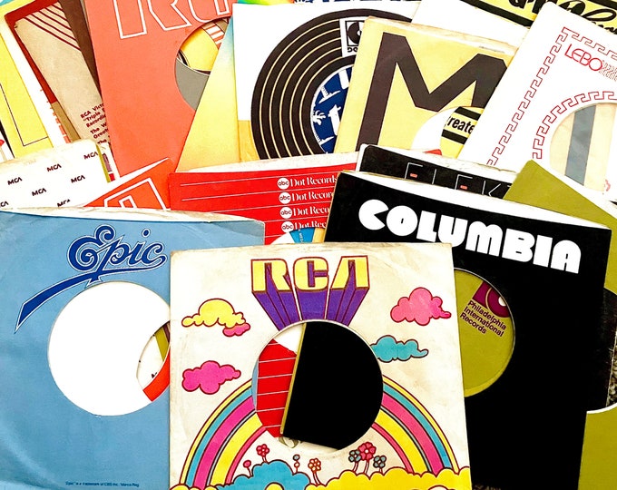 7 Authentic Vintage 45 Sleeves and Ephemera, Vintage Envelopes ...
