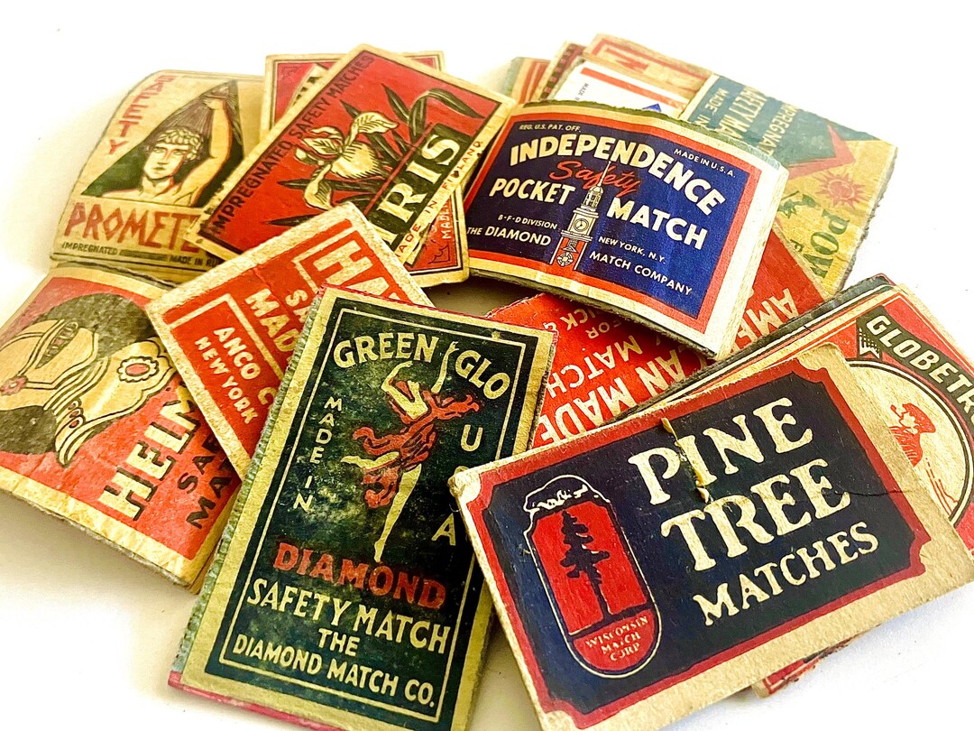 20 Authentic Vintage Matchbook Labels, Ephemera for Junk Journals ...
