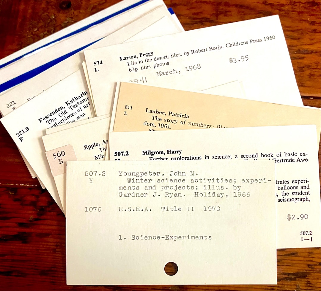 25 Vintage Library Catalog Cards, Vintage Ephemera for Junk Journals ...
